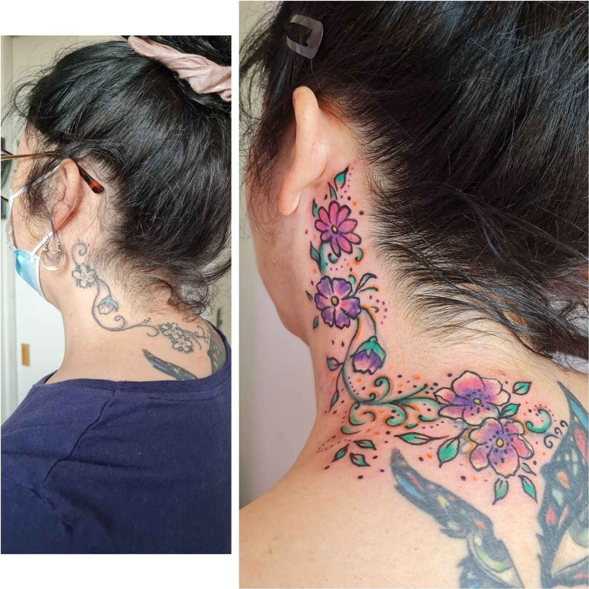 Tattoo uploaded by Amalia.tattoos • Coverup flowers • Tattoodo