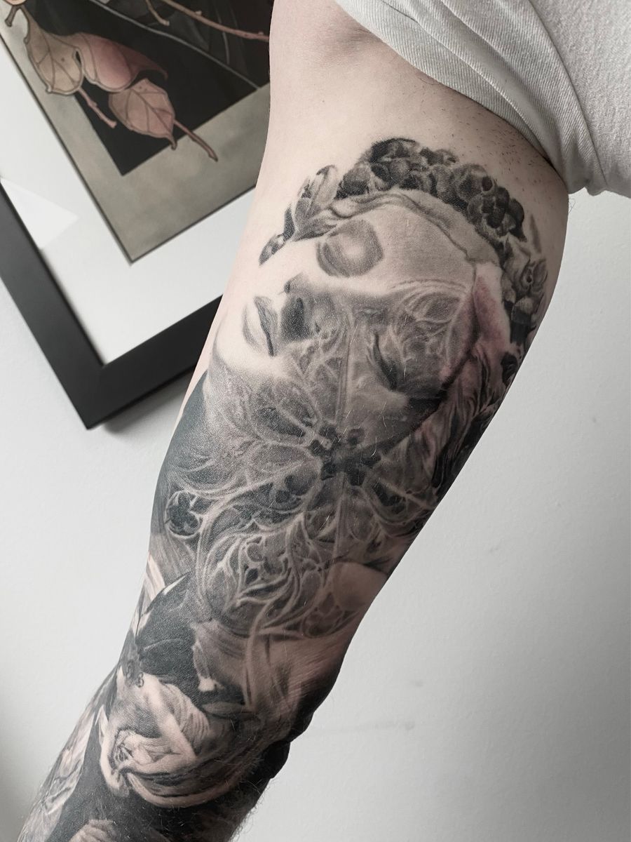 Tattoo uploaded by Cory Cook • Translucent statue by @corycooktattoo ️ ...