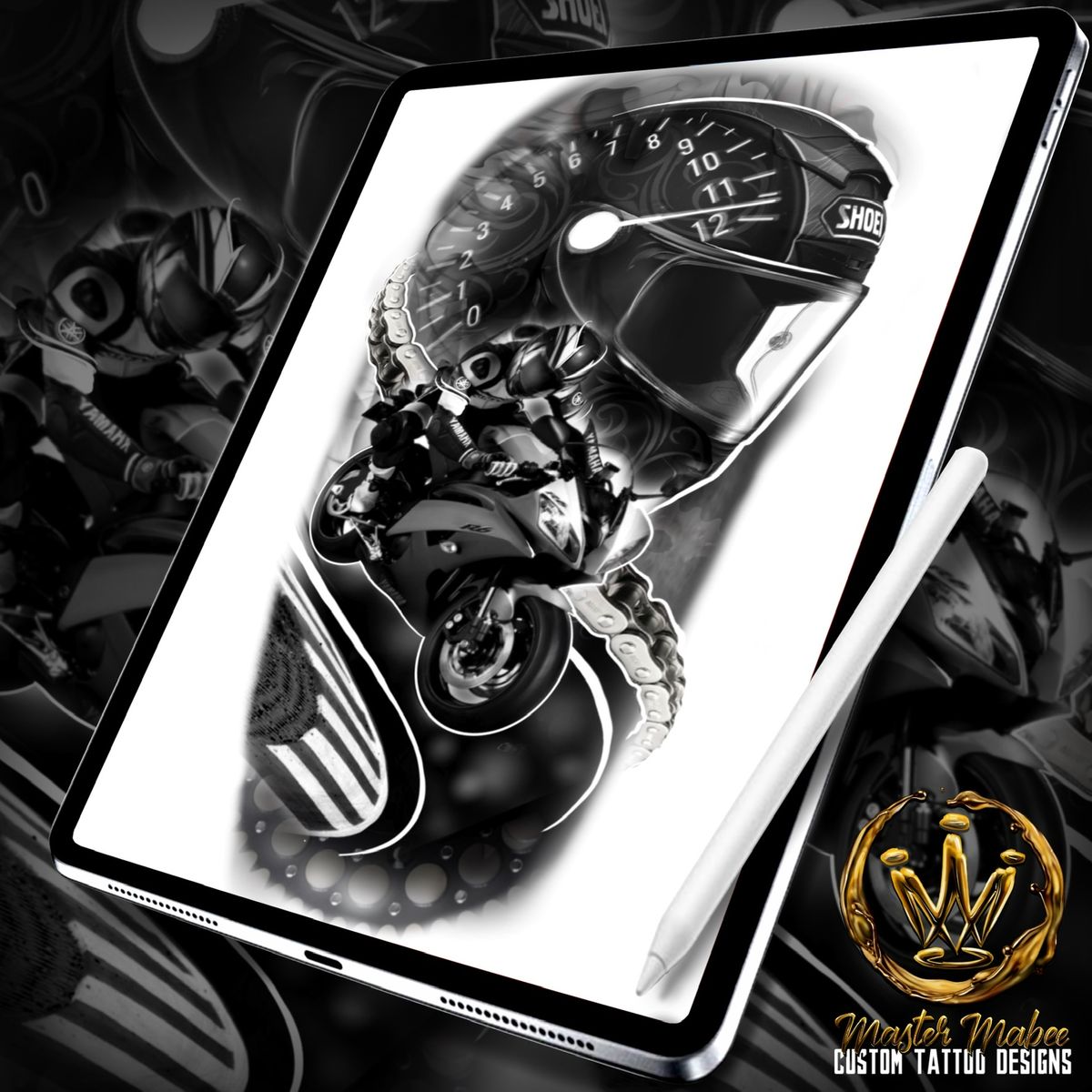 Tattoo uploaded by Mr. Mabee • SOLD - designed this for a Moto Head ...