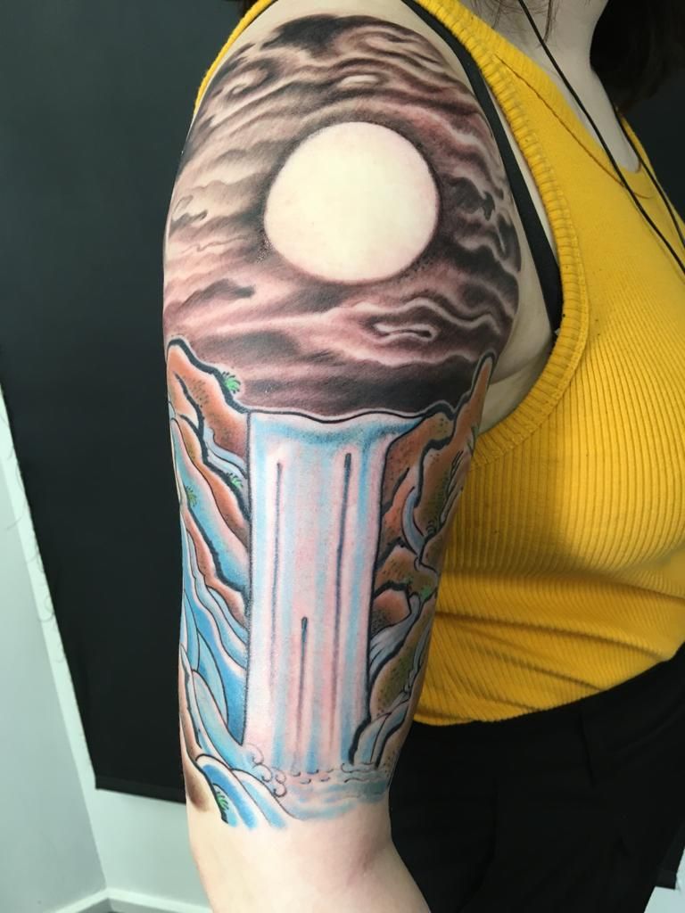 Waterfall Landscape Tattoo • Tattoodo