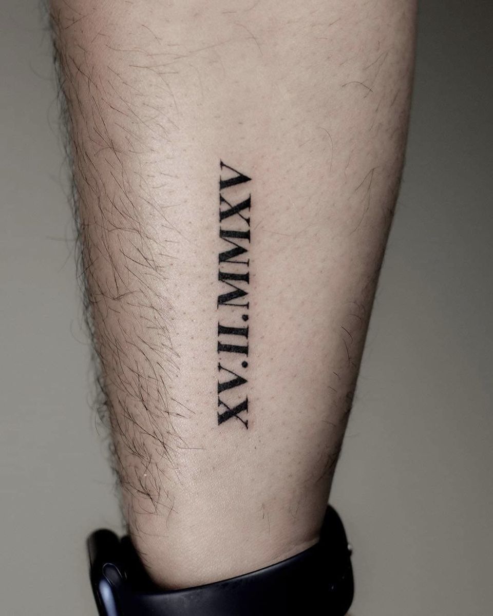 Tattoo uploaded by A Touch Of Ink • Tatuaj alb-negru cu cifre romane A ...