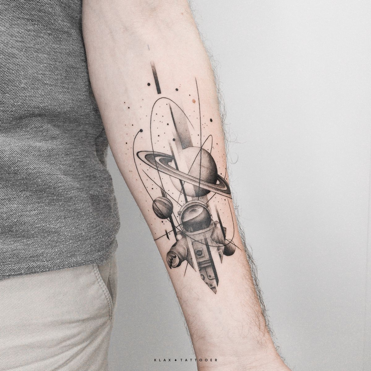 Tattoo uploaded by Klax Tattooer • Space / Cosmos / Planet / Astronaut ...