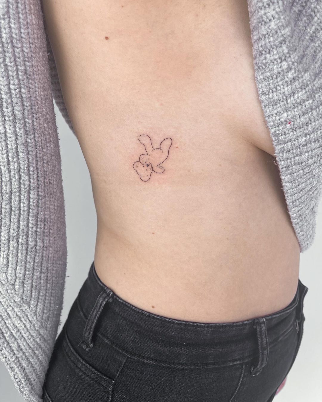 Fine Line Bear Rib Tattoo • Tattoodo