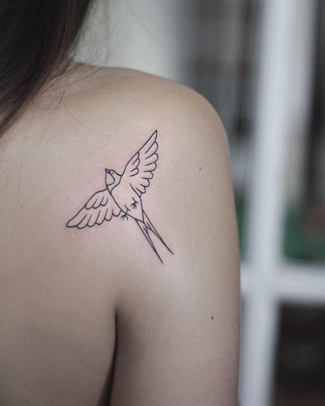 Fine Line Bird Illustration by Kaśka • Tattoodo