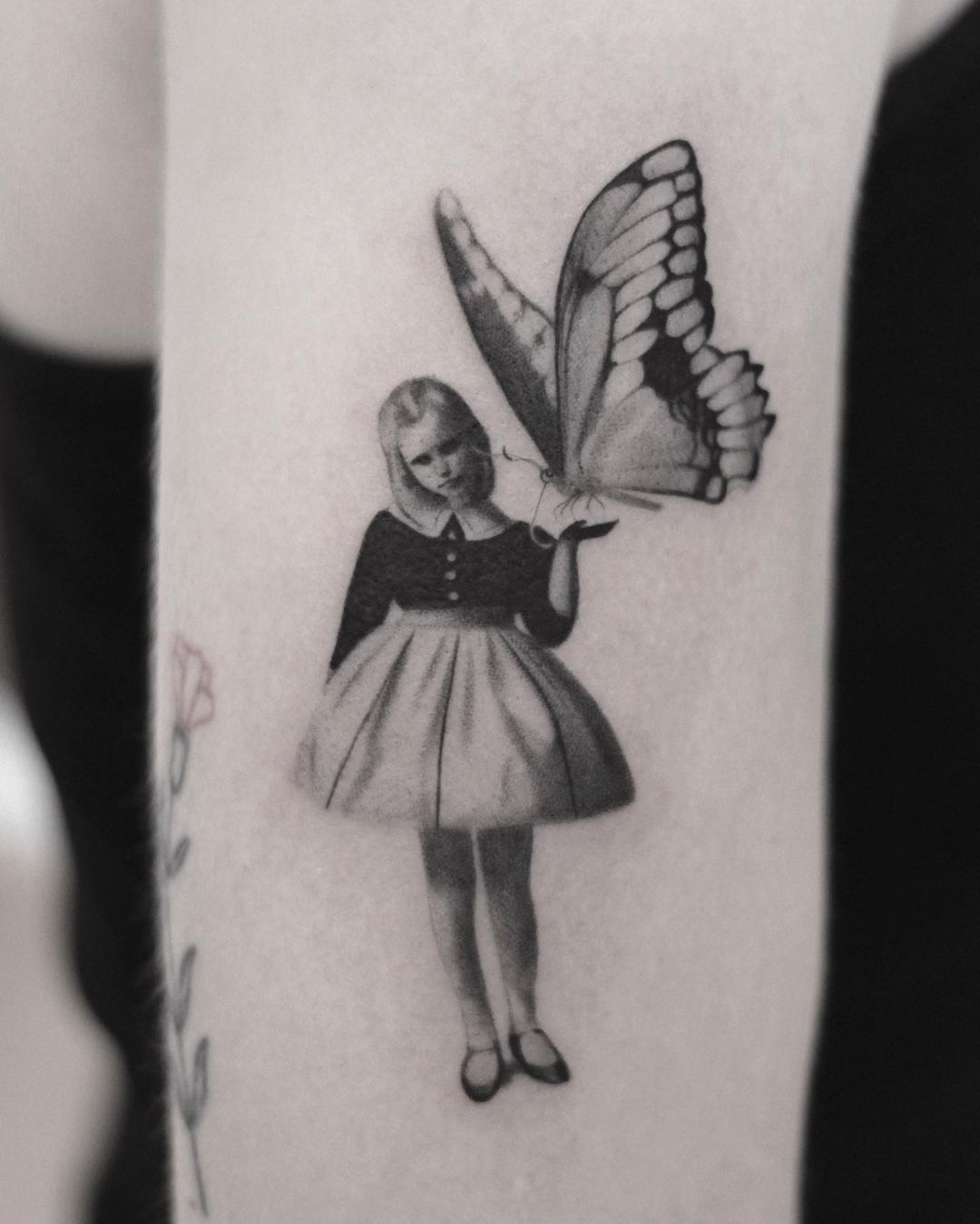 Illustrative Butterfly Girl Tattoo • Tattoodo