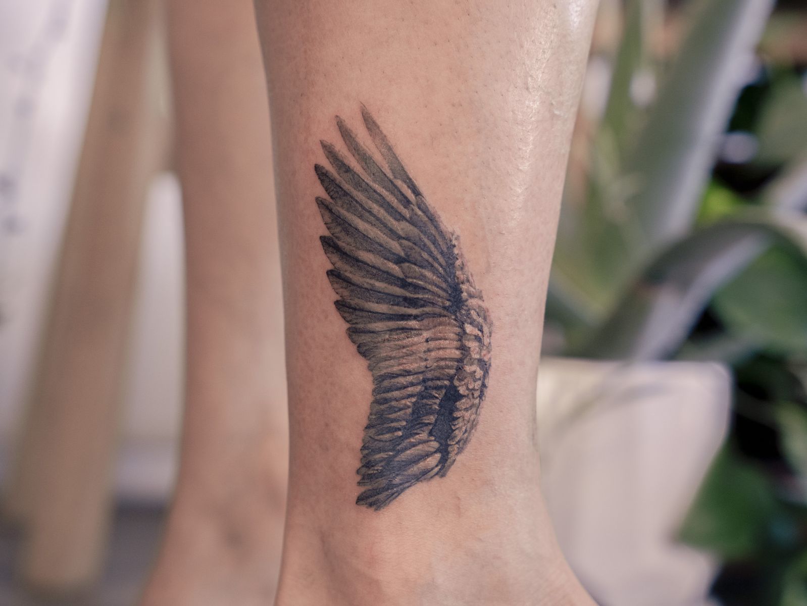 Tattoo uploaded by JD • realistic, details, fine line. wing, wings ...