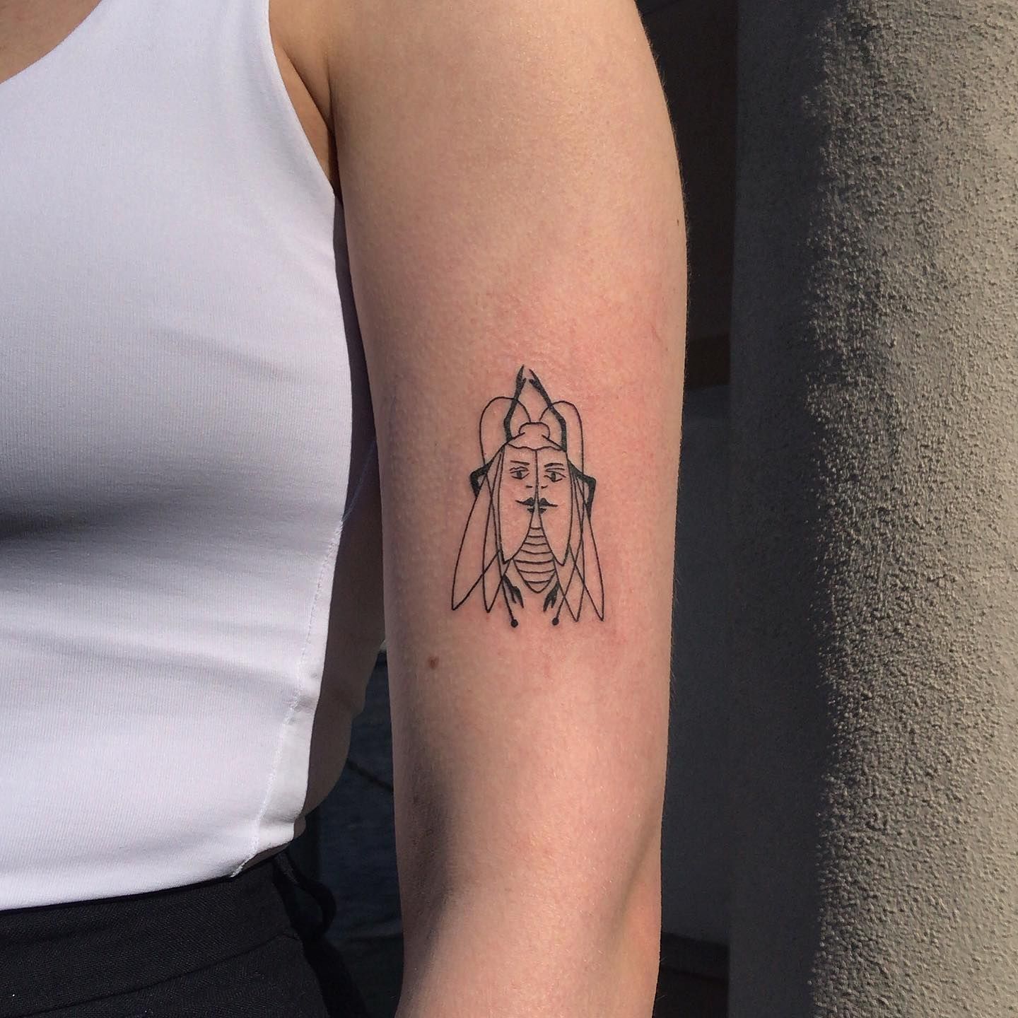 Fine Line Beetle Wings Tattoo • Tattoodo