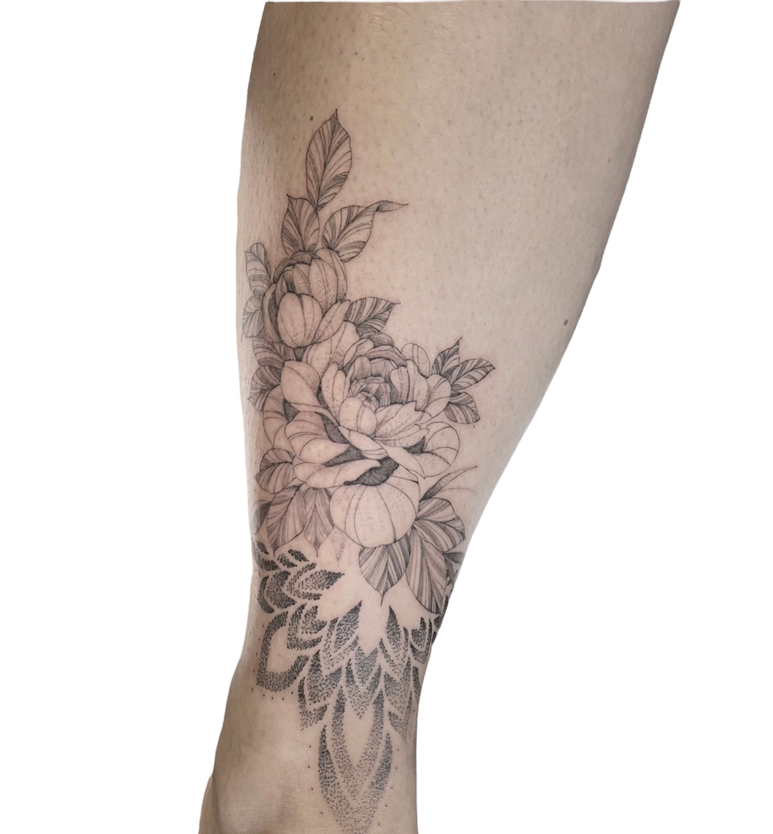 Dotwork Peony Mandala Tattoo • Tattoodo