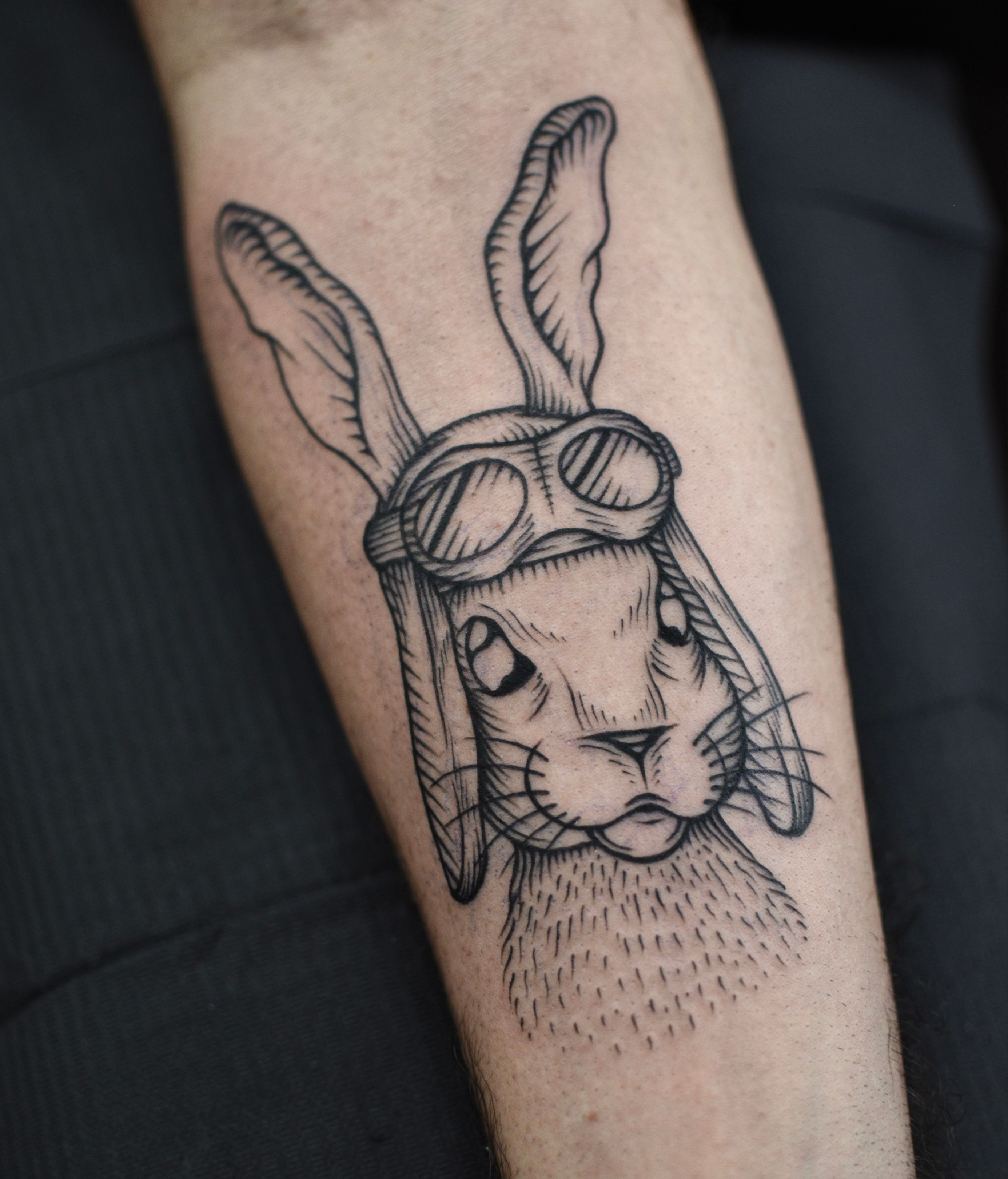 Illustrative Rabbit Tattoo on Forearm • Tattoodo