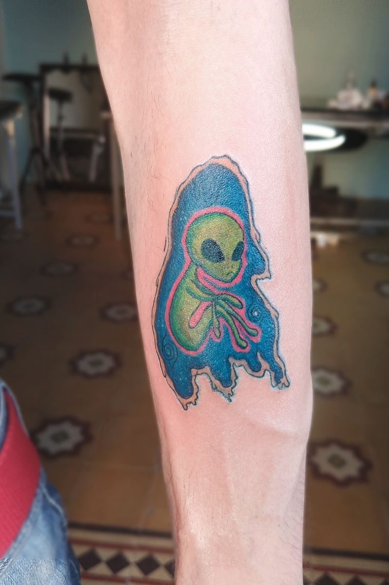 Tattoo uploaded by Tintero Tattoo • Ame hacer este alien 🤯😍 #color # ...