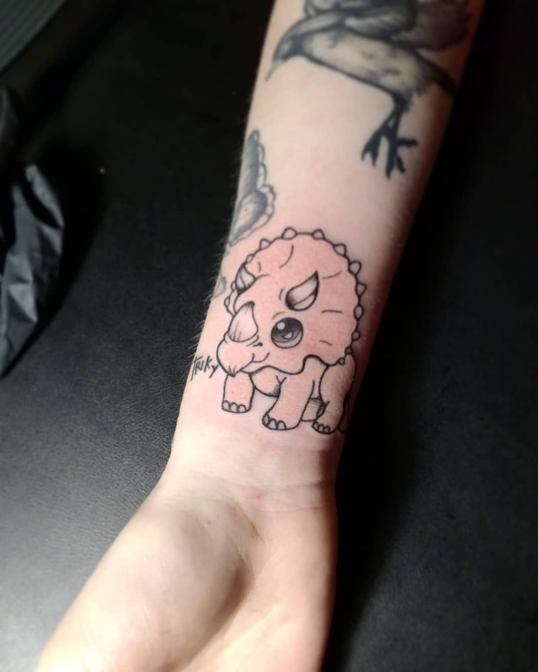 Illustrative Dino Forearm Tattoo • Tattoodo