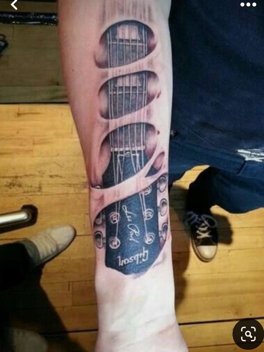 Tattoo uploaded by LaDondra Fishburn • Guitar headstock and fret board ...