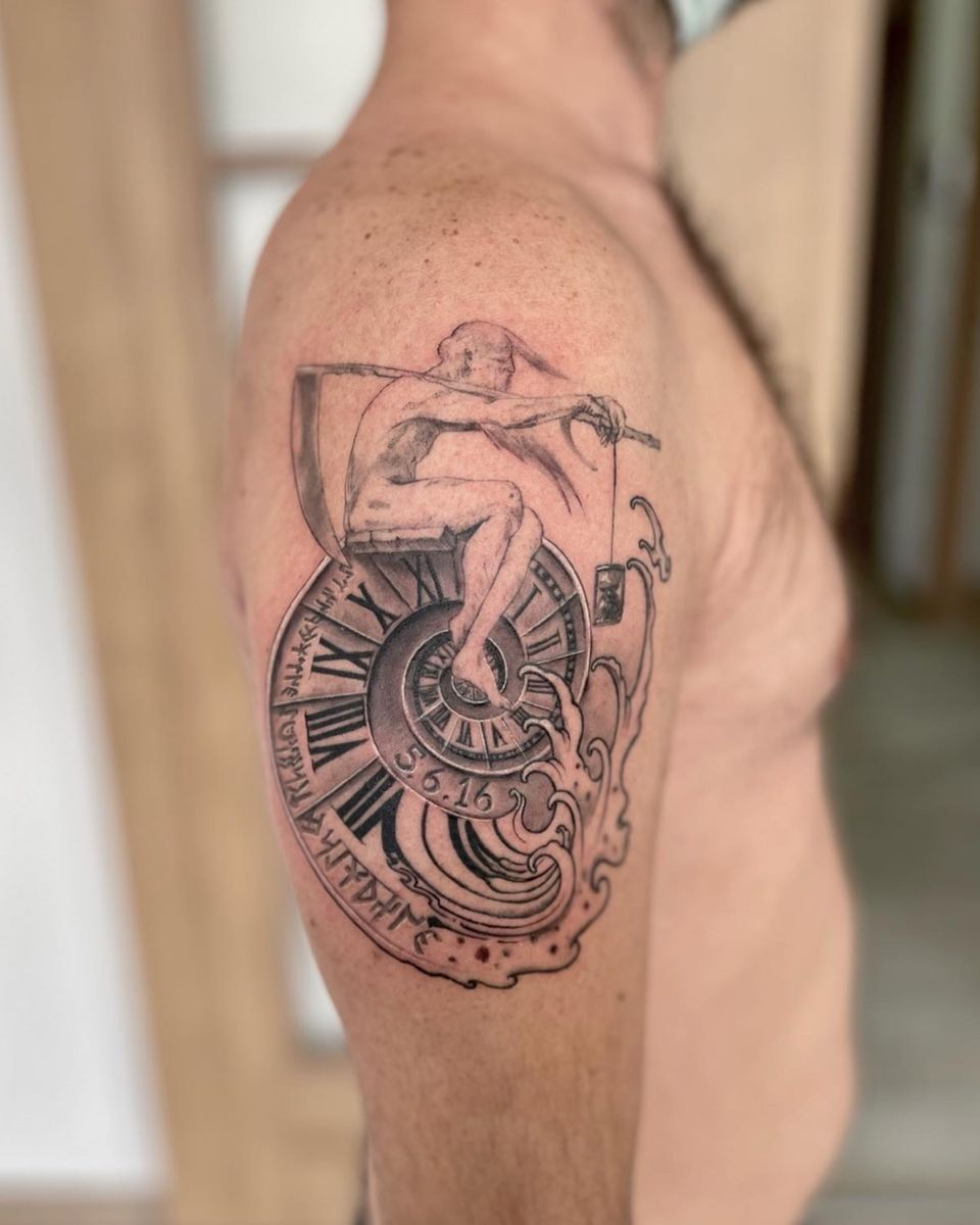 Tattoo uploaded by Tan Tattooartist • Kronos and time • Tattoodo
