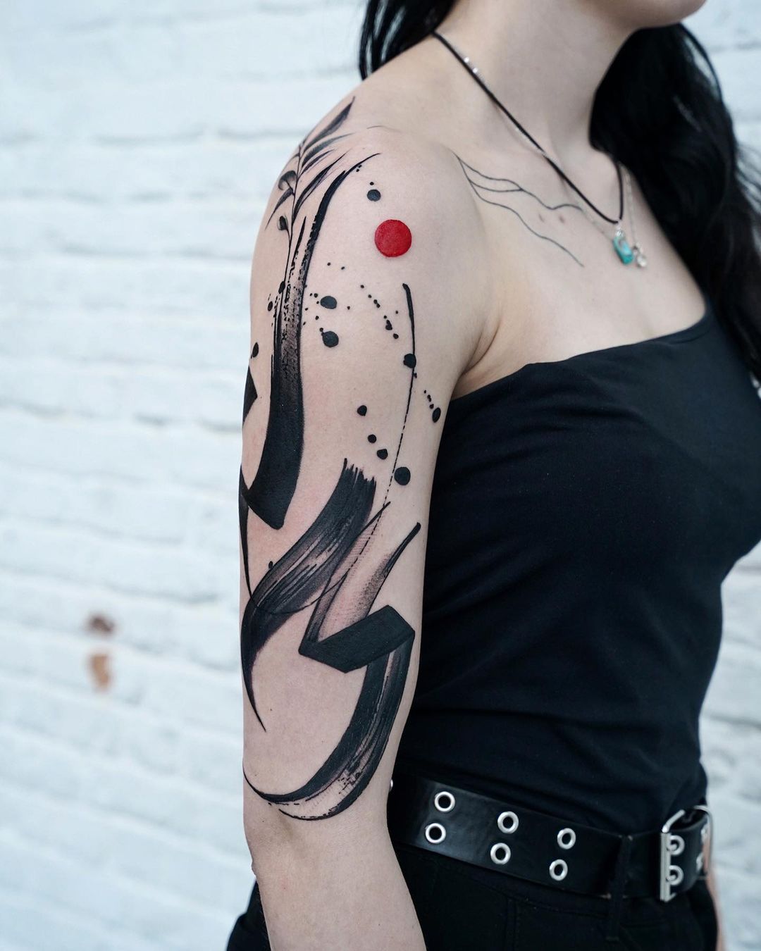 Geometric Blackwork Arm Tattoo • Tattoodo