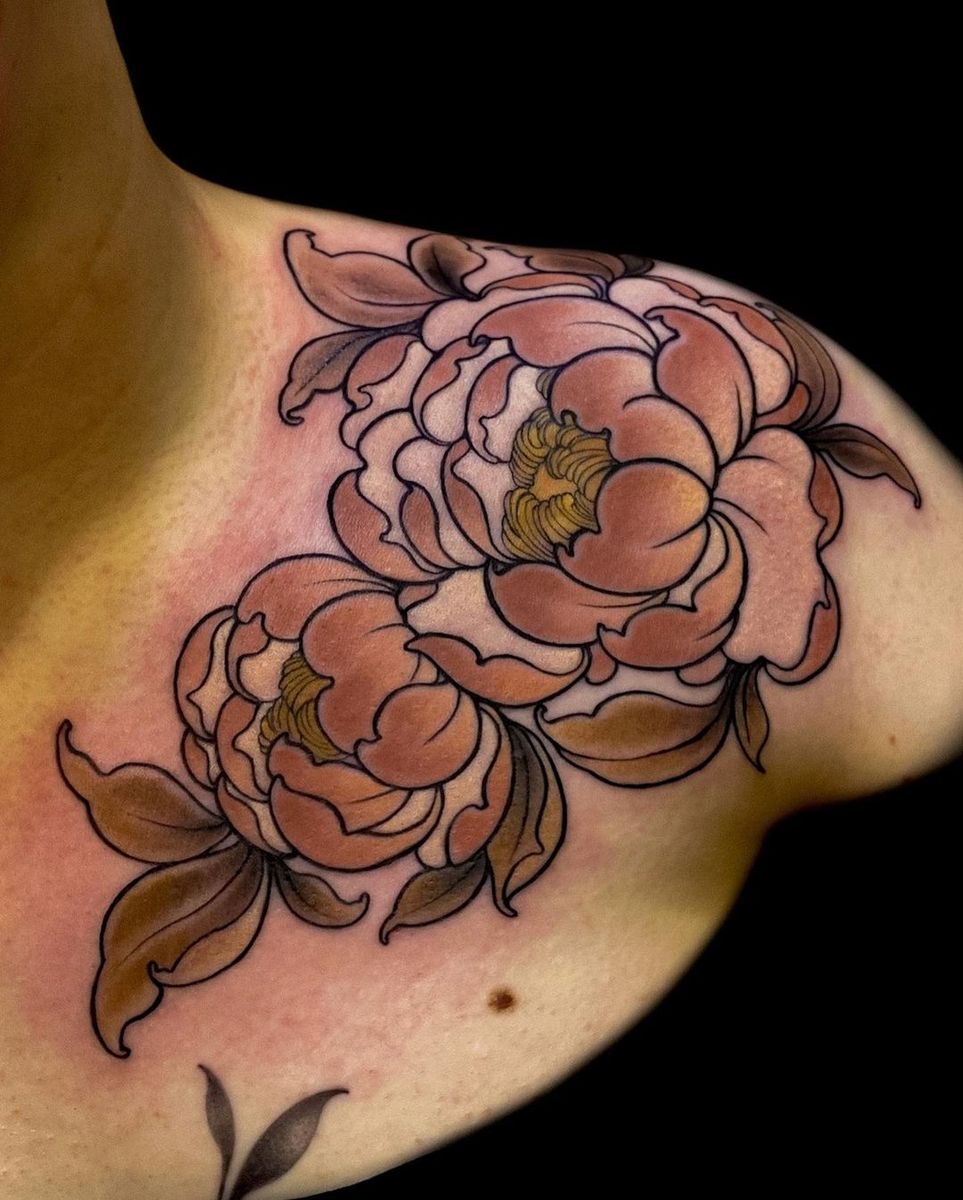 Tattoo uploaded by Edyta • Get a stunning neo-traditional flower tattoo ...
