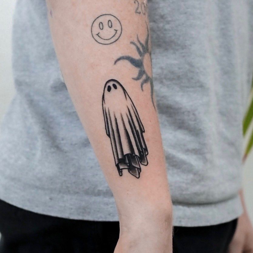 Spooky Ghost Forearm Tattoo • Tattoodo