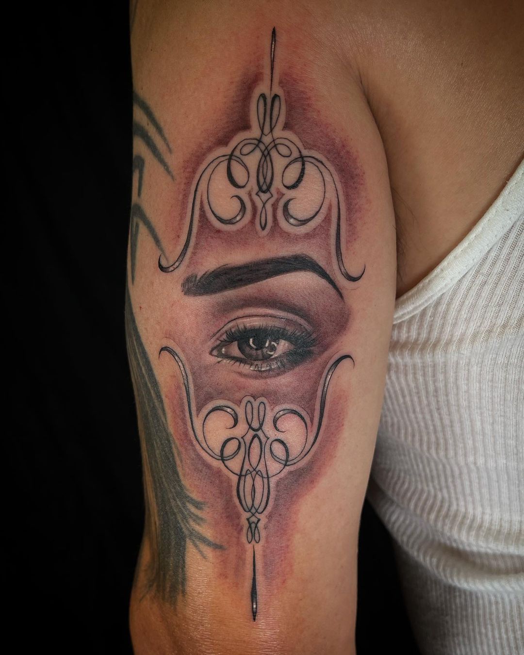Fine Line Eye Pattern Tattoo • Tattoodo