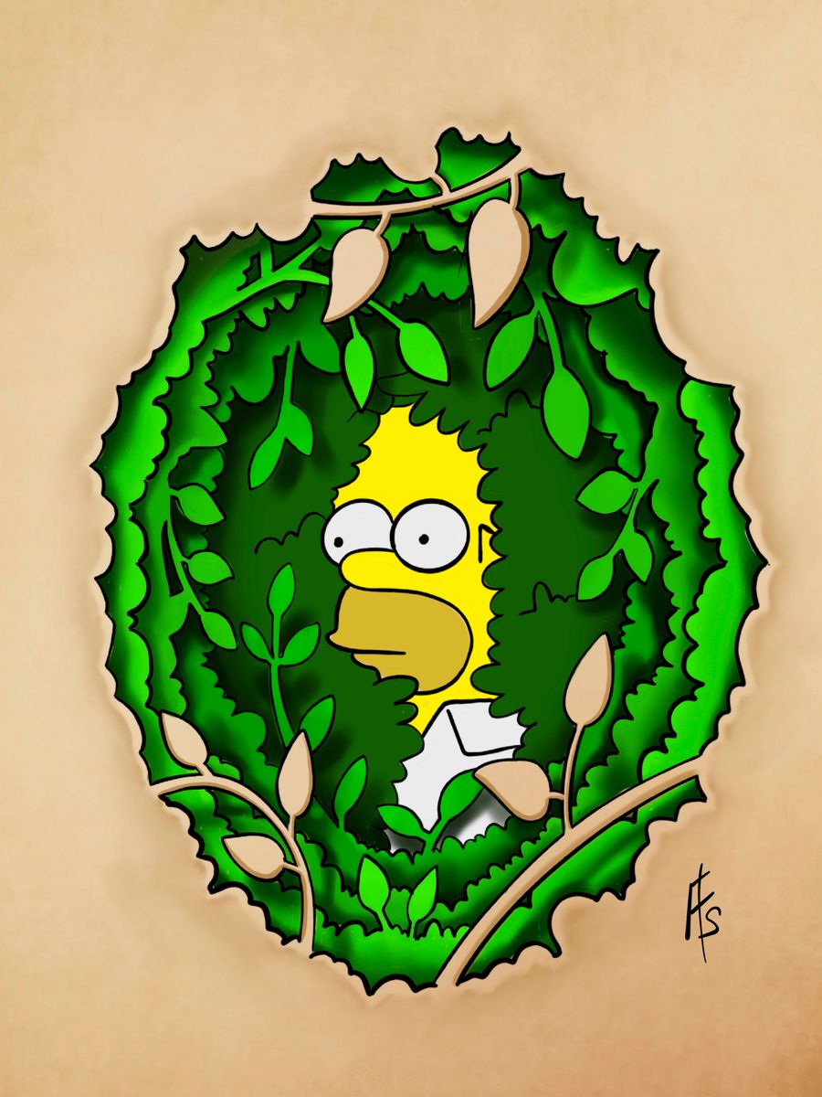 Tattoo uploaded by Frankie Sketch • Homer Hedge Layer Art • Tattoodo