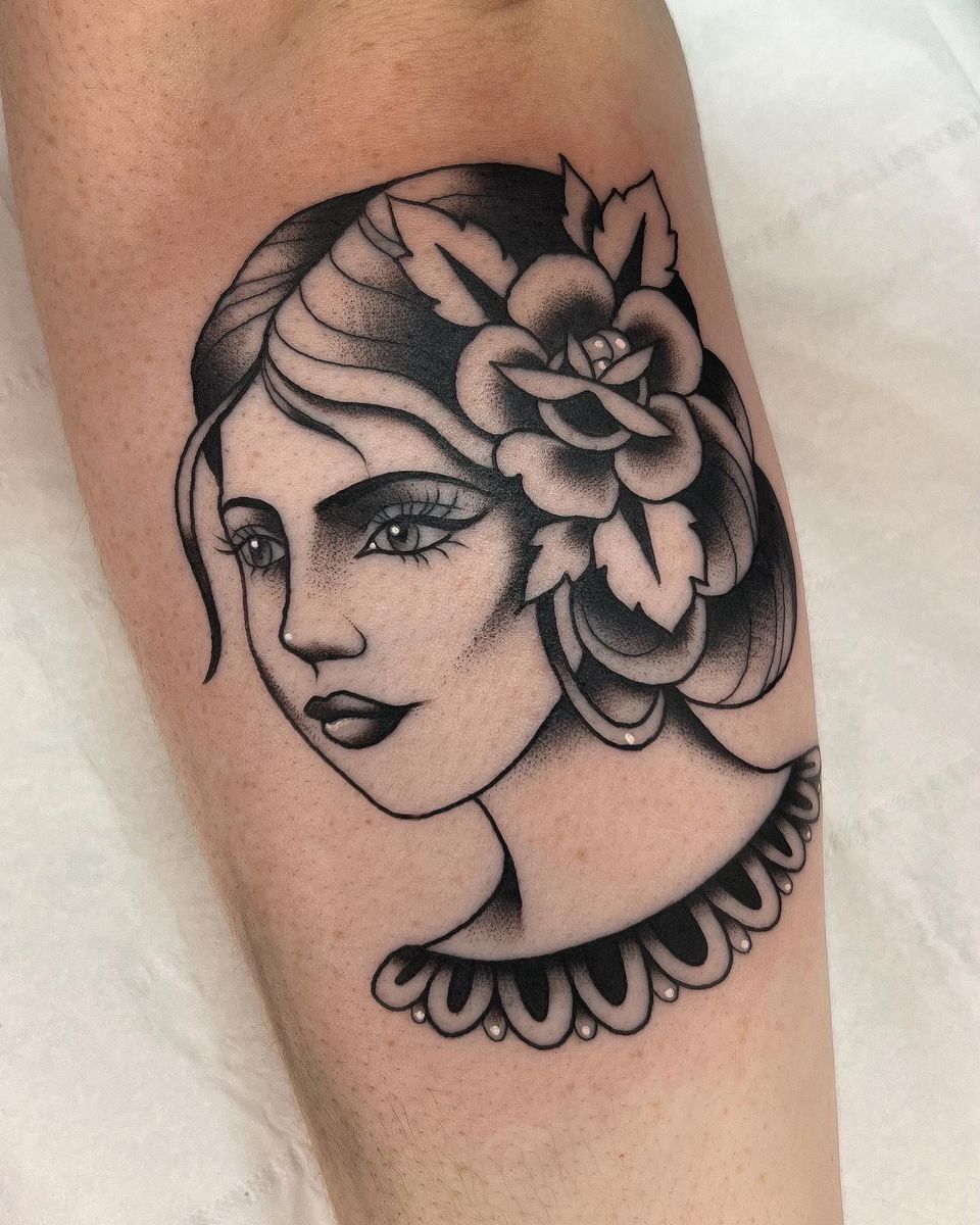 Tattoo uploaded by Megan Rae • Pretty lady face forfellow tattoo artist ...