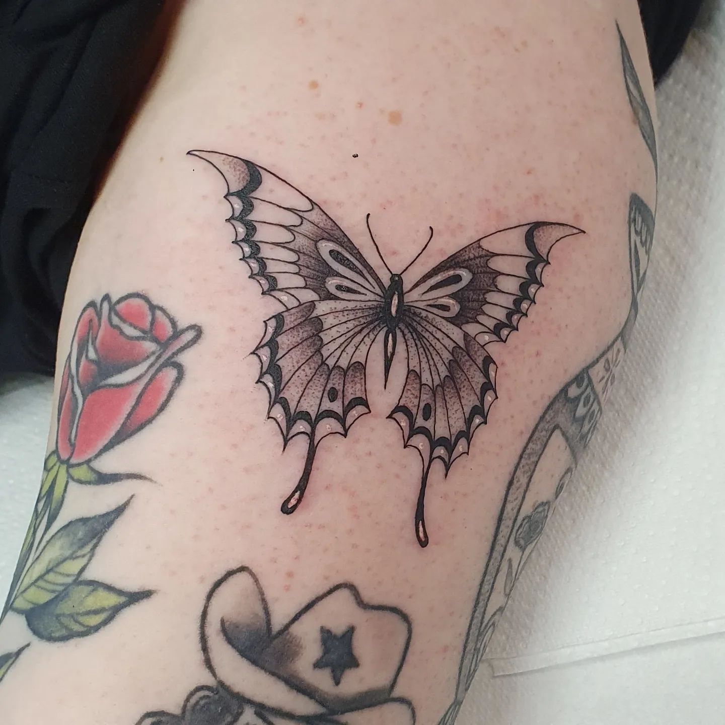 Butterfly Upper Arm Tattoo • Tattoodo