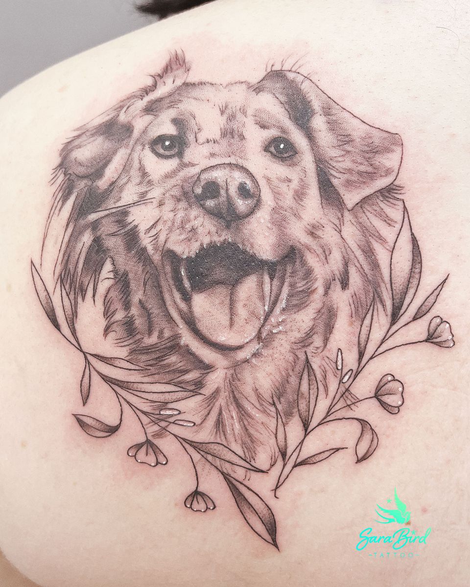 Tattoo uploaded by Sara Bird Tattoo • Beatriz Costa - Dog (close ...