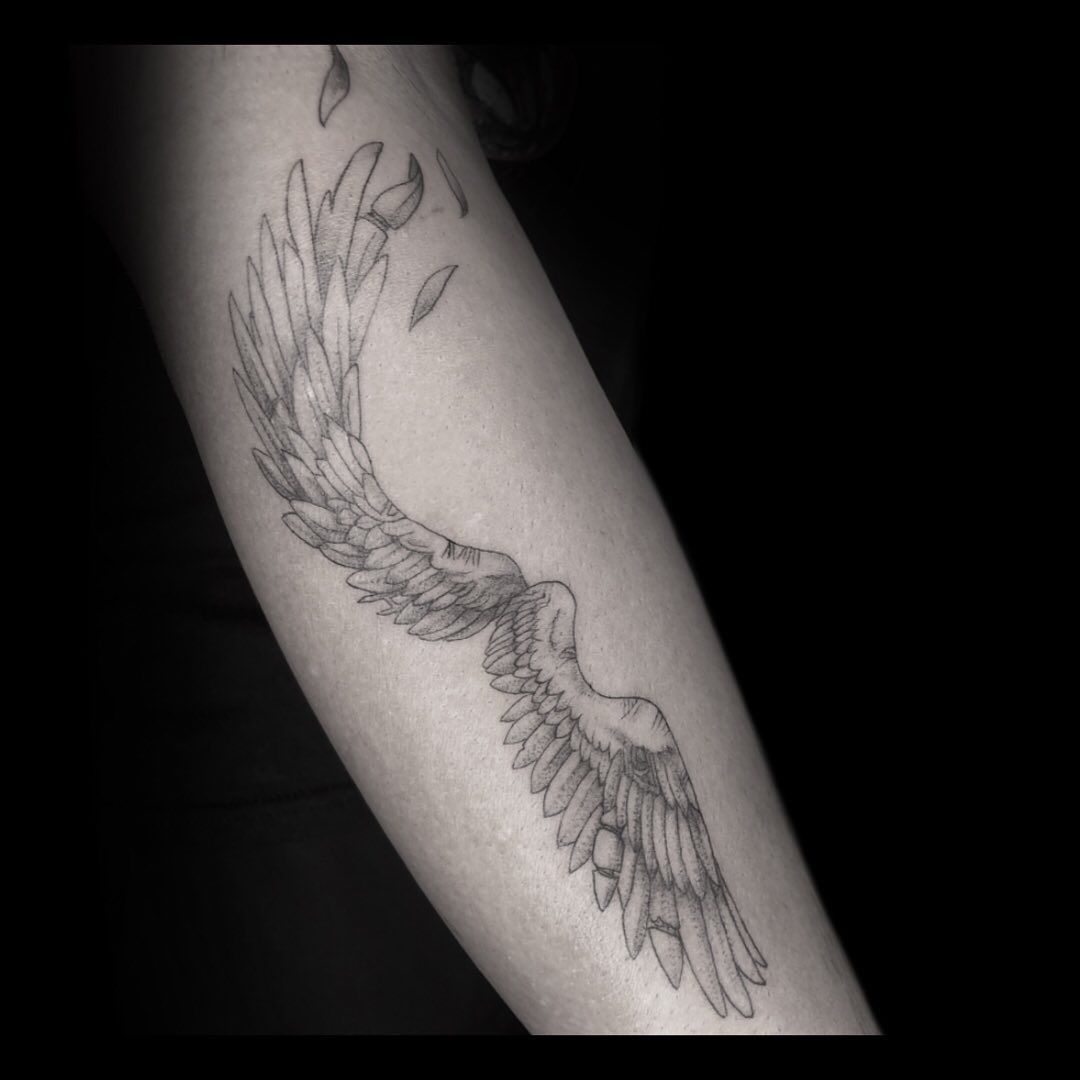 Illustrative Wings Forearm Tattoo • Tattoodo