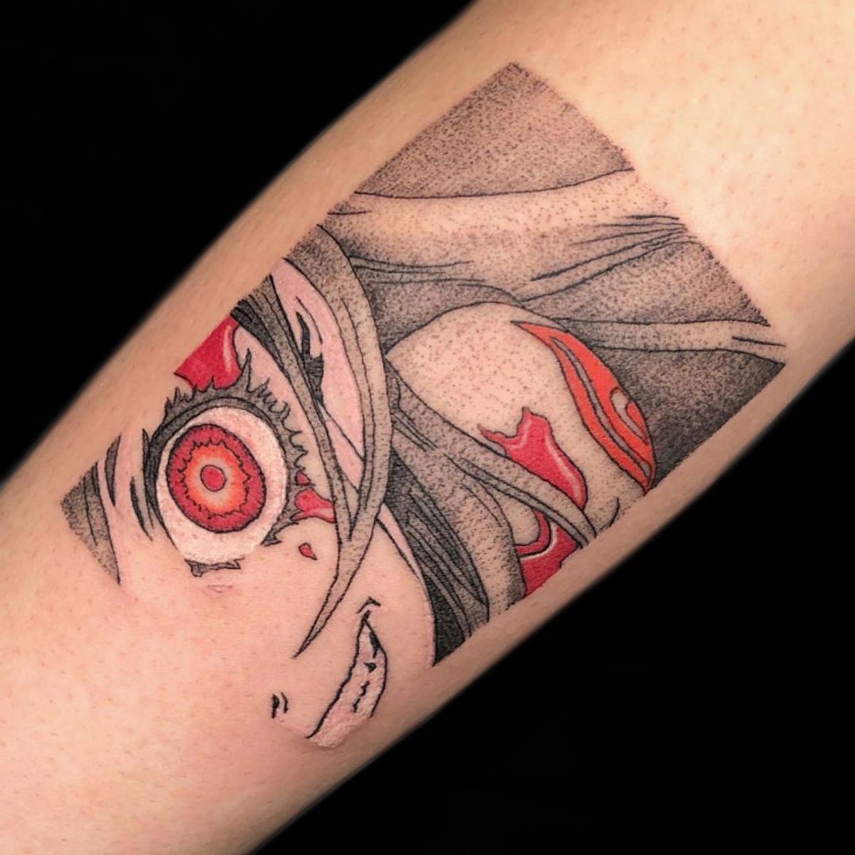 Tattoo uploaded by Drone • A striking blackwork tattoo featuring a man ...