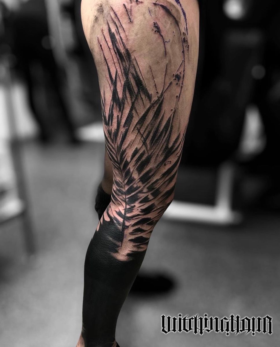 Tattoo uploaded by Bobby Grey • Abstract Blackwork Leg Sleeve by Bobby ...