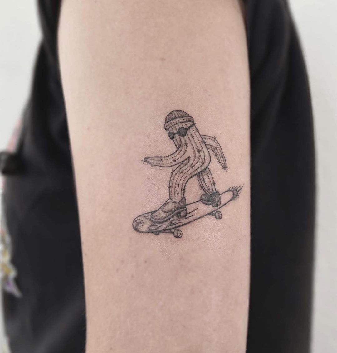 Skater's Desert Arm Piece • Tattoodo