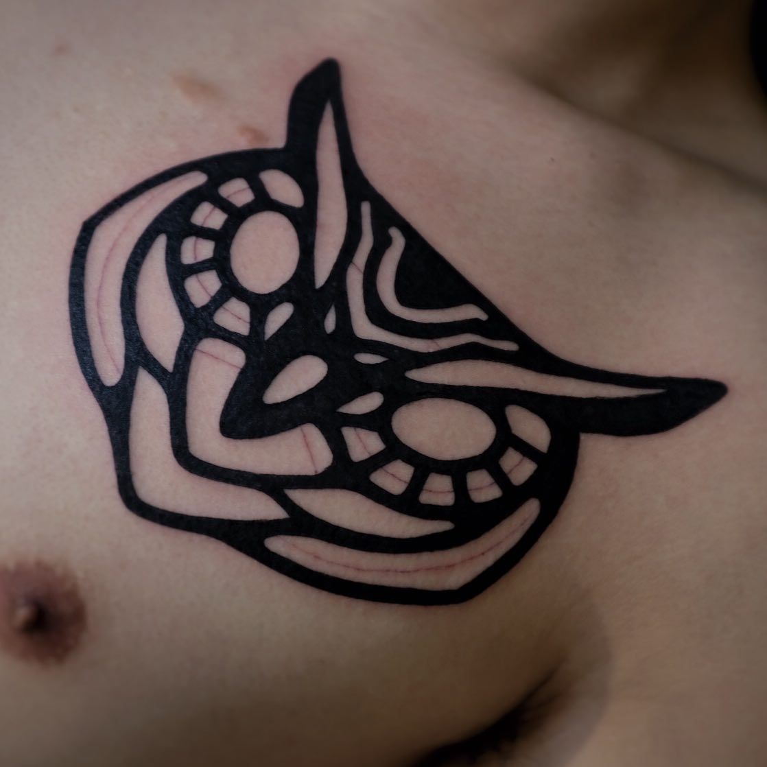 Simple Owl Tattoo Outline