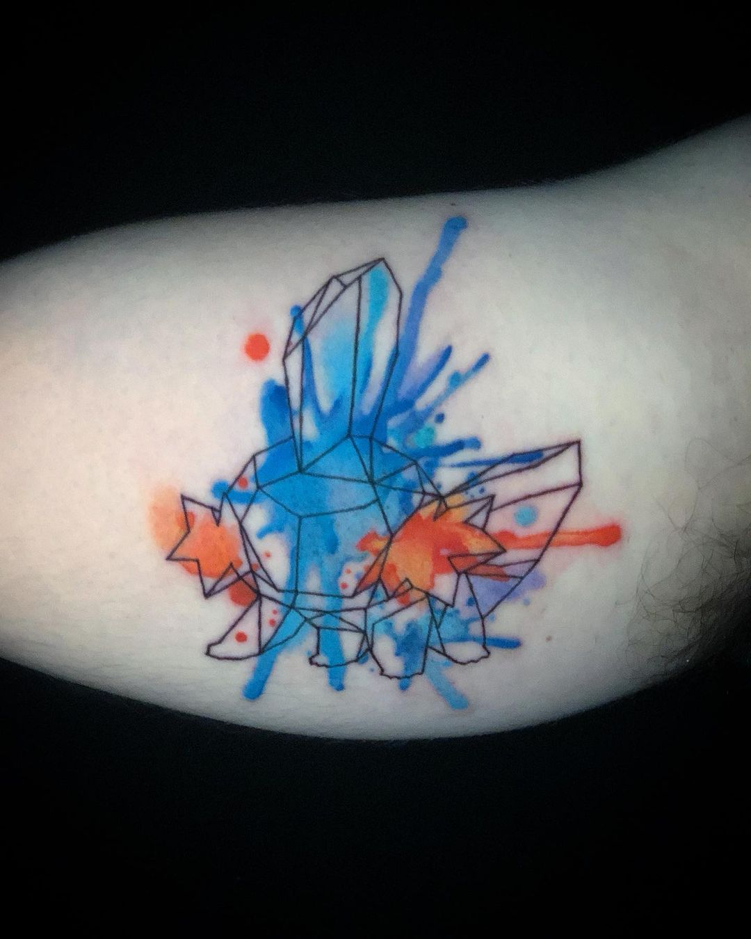 Geometric Watercolor Pokemon Tattoo • Tattoodo