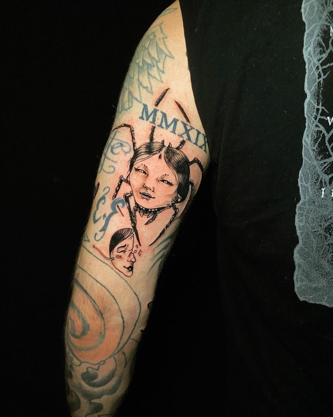 Spider Woman Blackwork Tattoo • Tattoodo