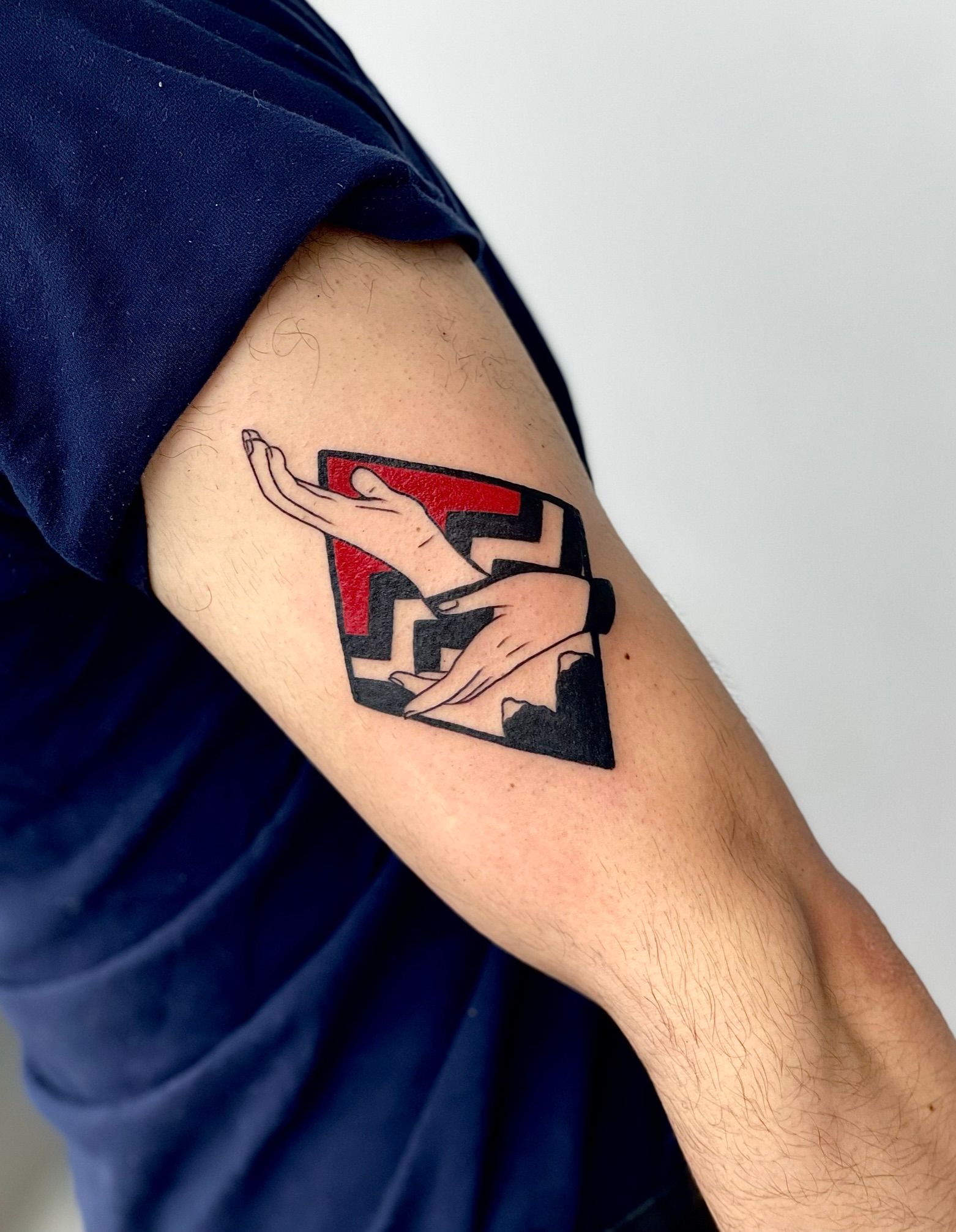 Blackwork Hand Pattern Tattoo • Tattoodo