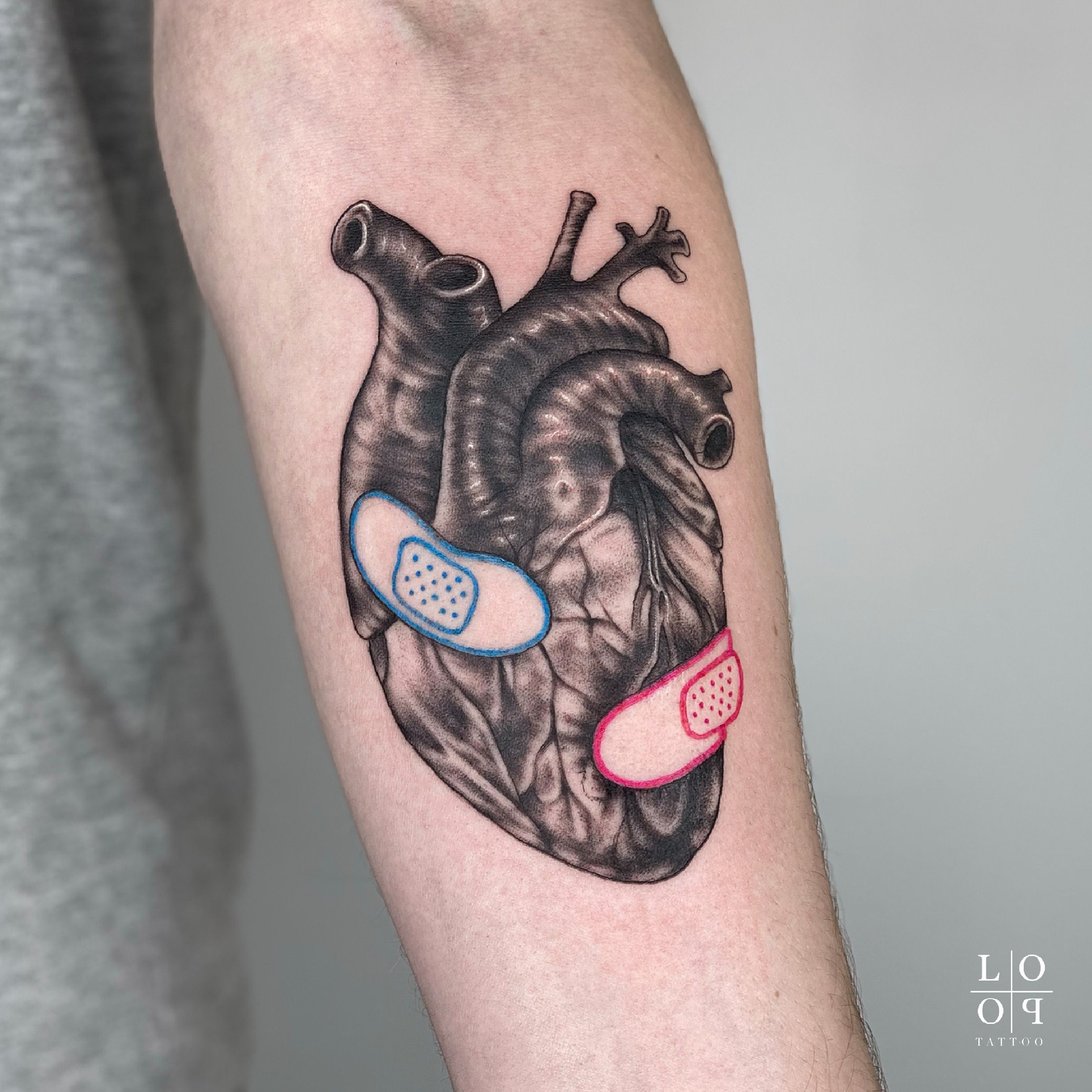 Anatomical Heart Tree Tattoo