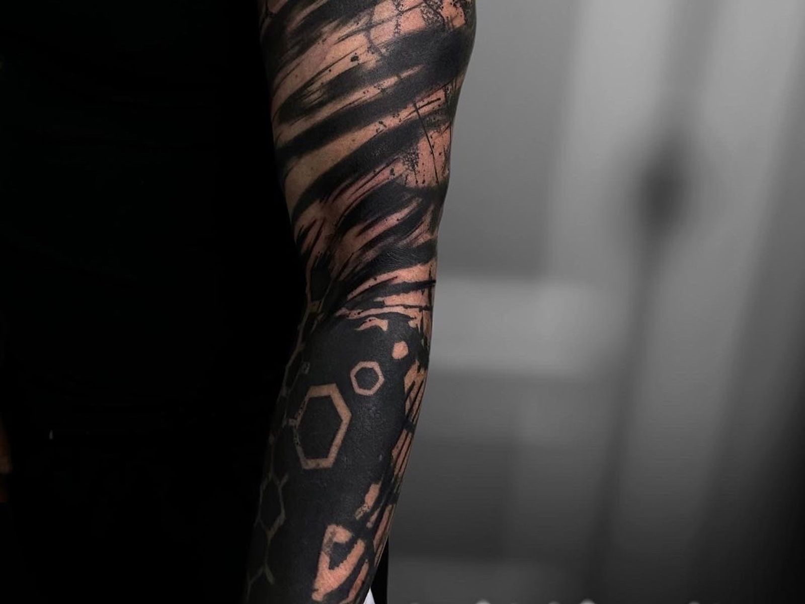 Tattoo uploaded by Bobby Grey • trash blackwork sleeve by Bobby Grey. # ...