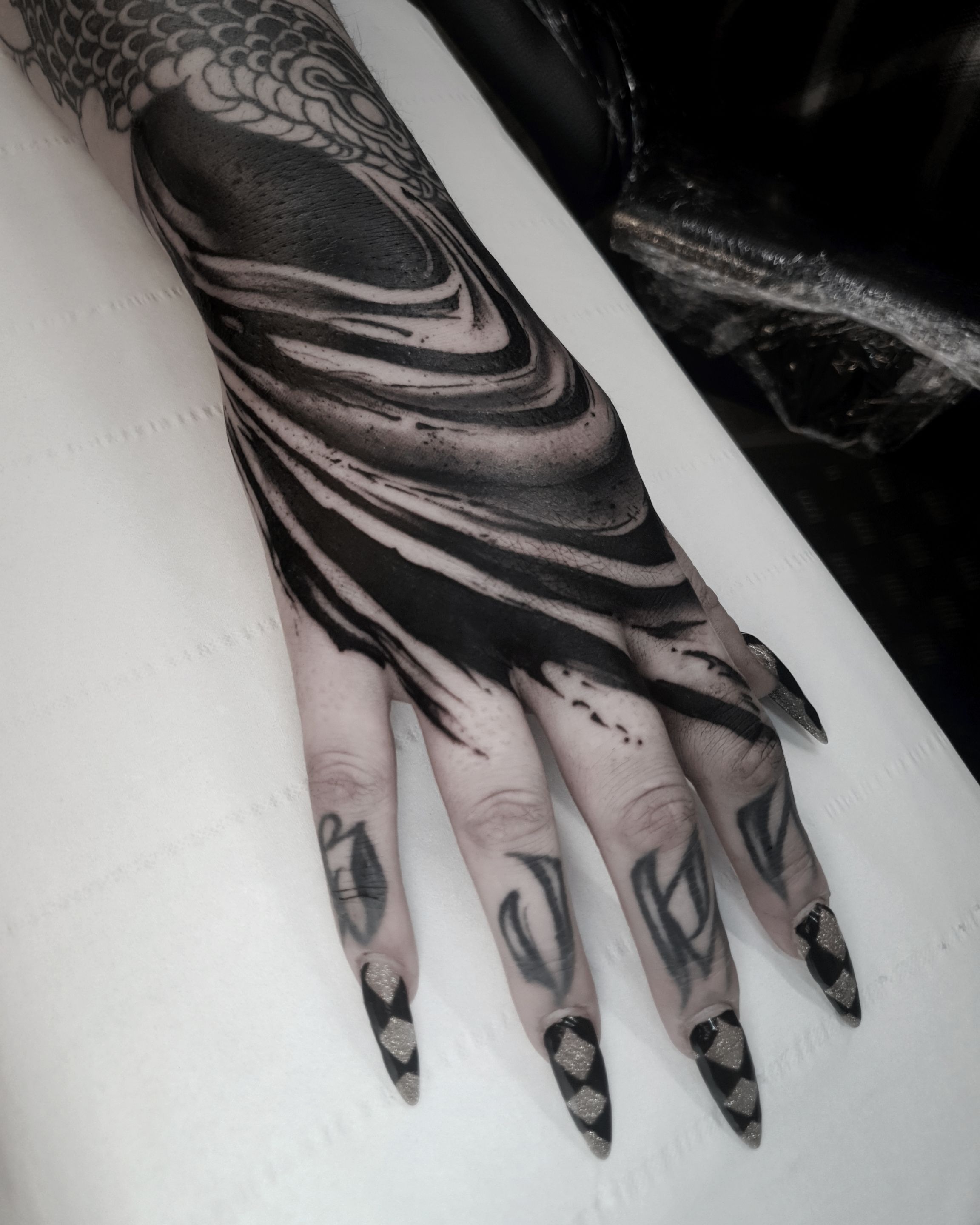 Intricate Hand Blackwork Pattern • Tattoodo