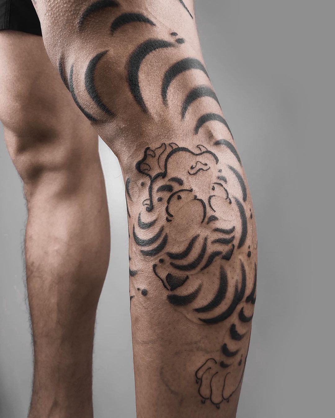 Japanese Tiger Leg Tattoo • Tattoodo