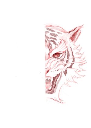Tattoo uploaded by Giuseppe • Half Tiger head sketch • Tattoodo