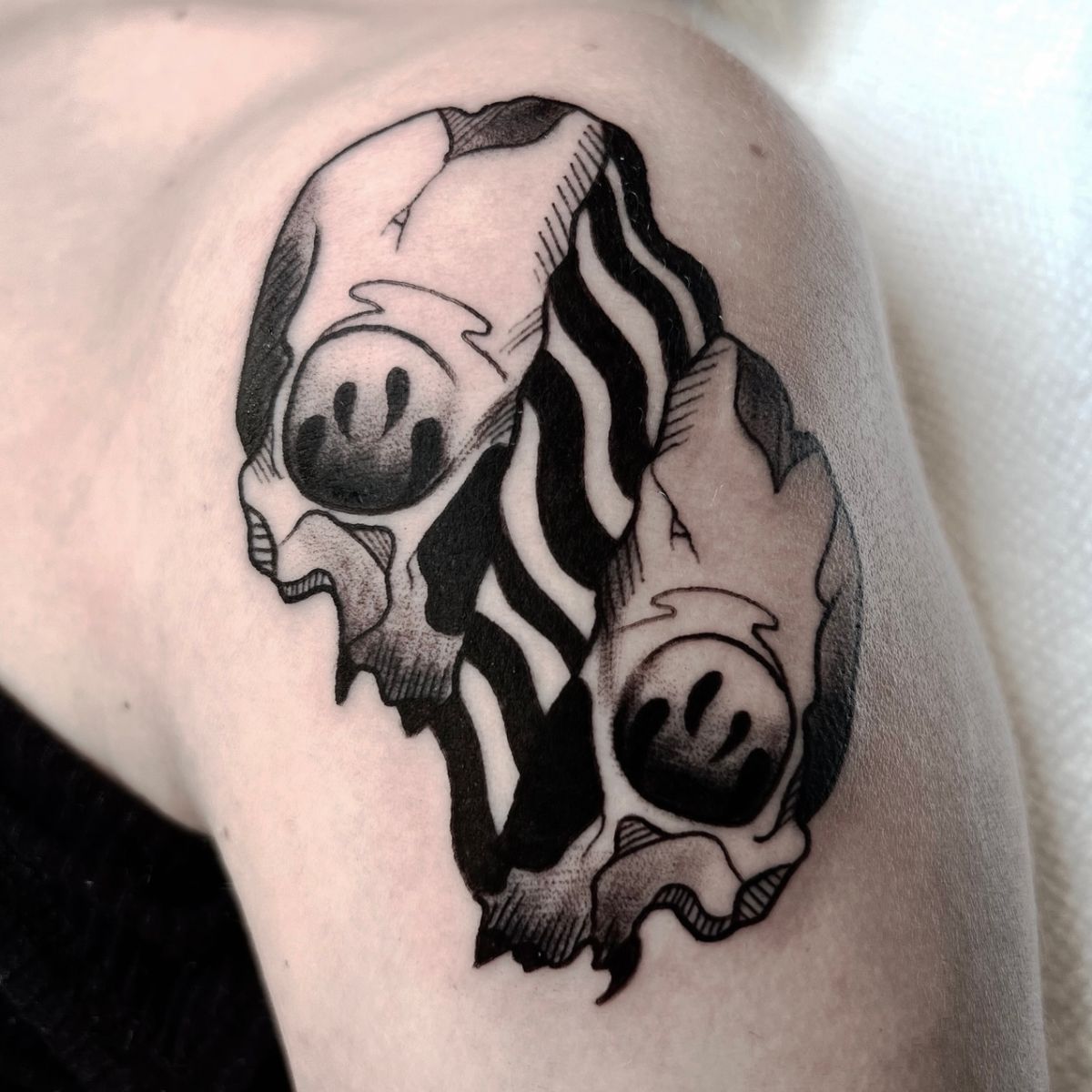Tattoo uploaded by Manny Perez • Split skull • Tattoodo