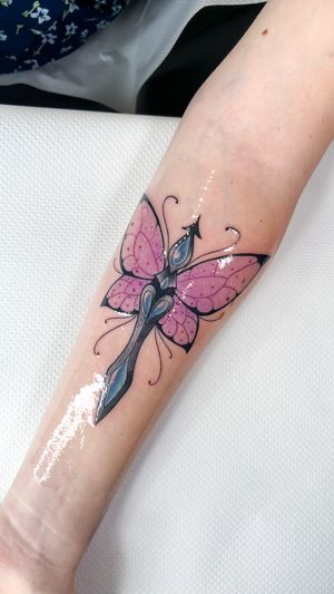 Tattoo uploaded by @Kwiat_Paproci_Tattoo • Dagger butterfly • Tattoodo