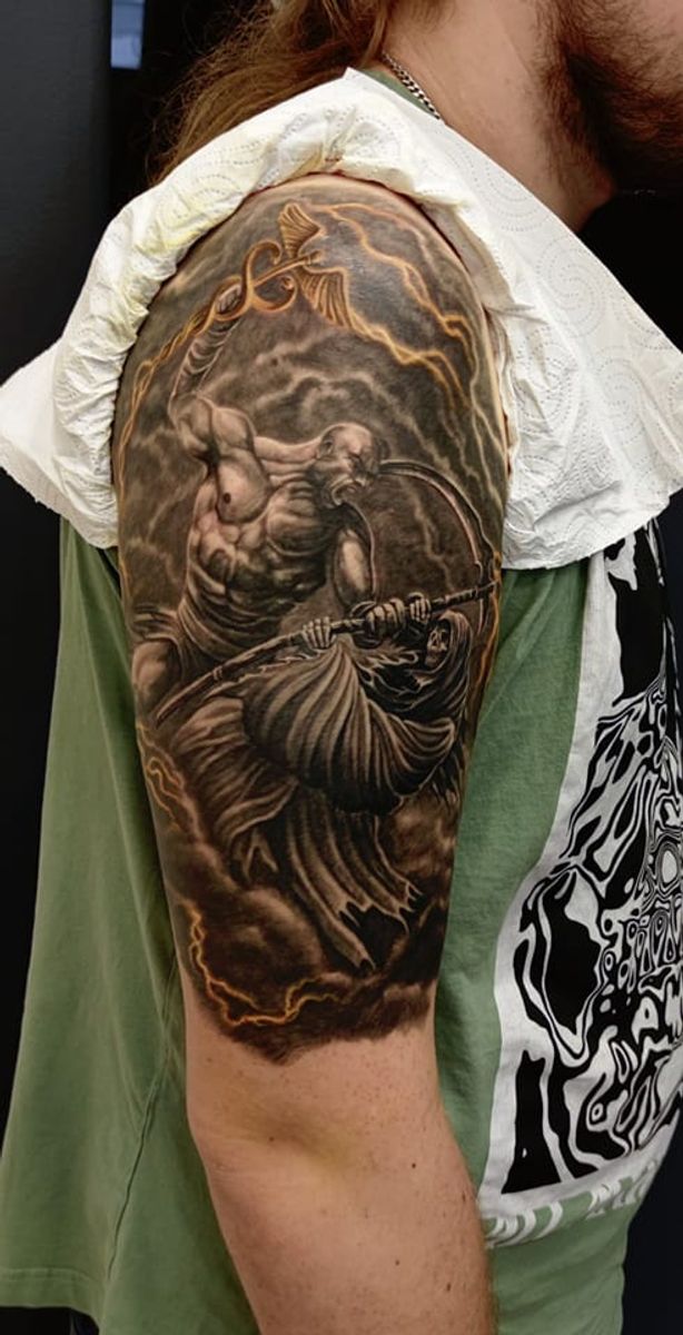 Tattoo uploaded by He3 Tatuazyk Studio tatuazu lodz • God and devil ...