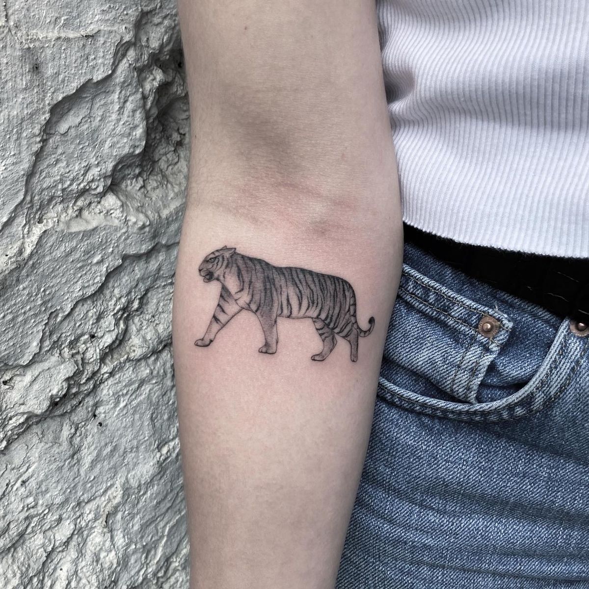 Tattoo uploaded by Luke Smith • Fineline tiger • Tattoodo