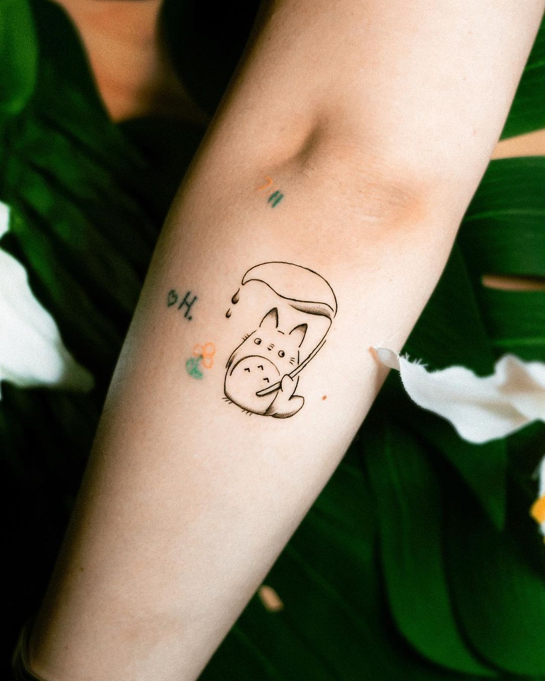 Fine Line Totoro Tattoo by Hana Kaki • Tattoodo