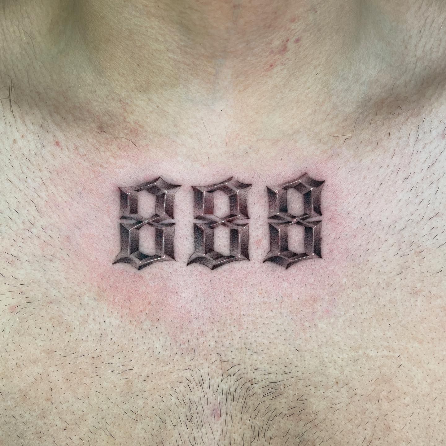 Elegant 888 Chest Tattoo • Tattoodo