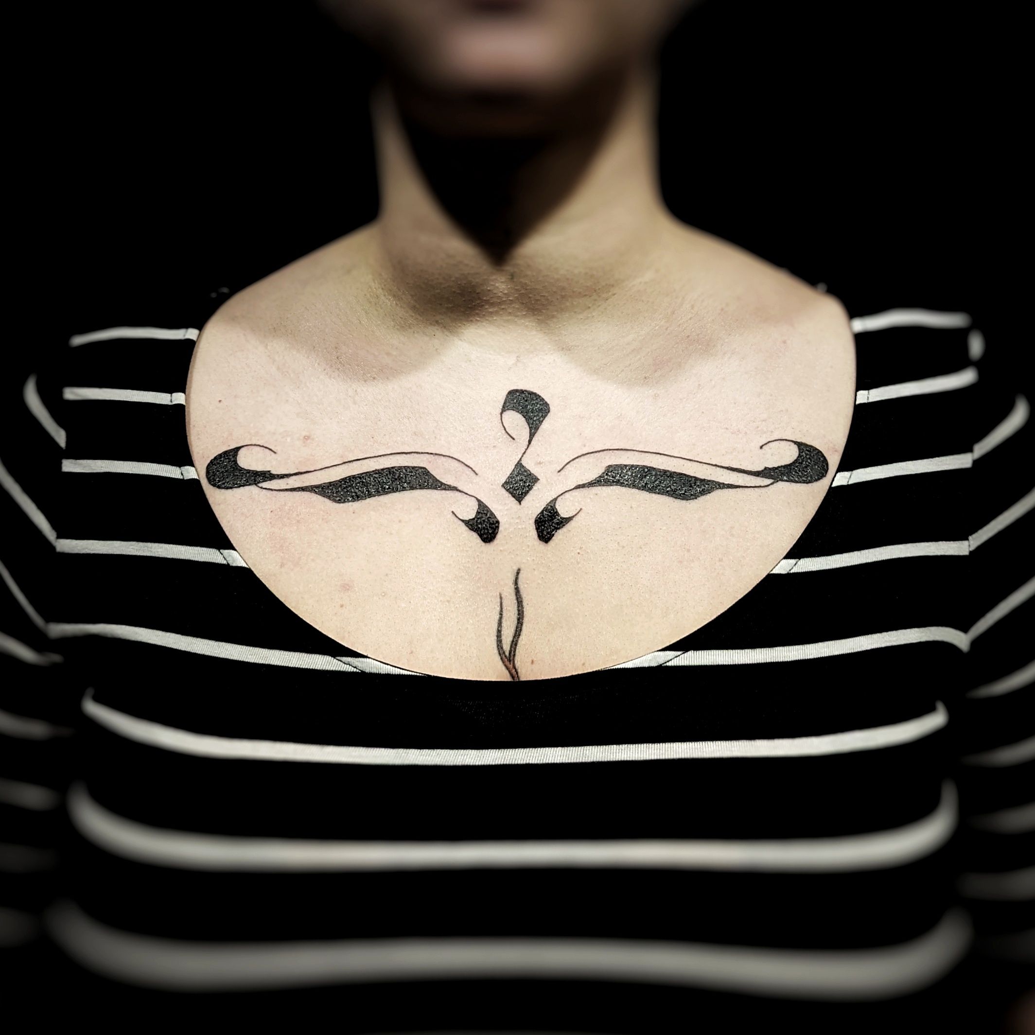 Chun Lee's Tribal Chest Pattern Tattoo • Tattoodo