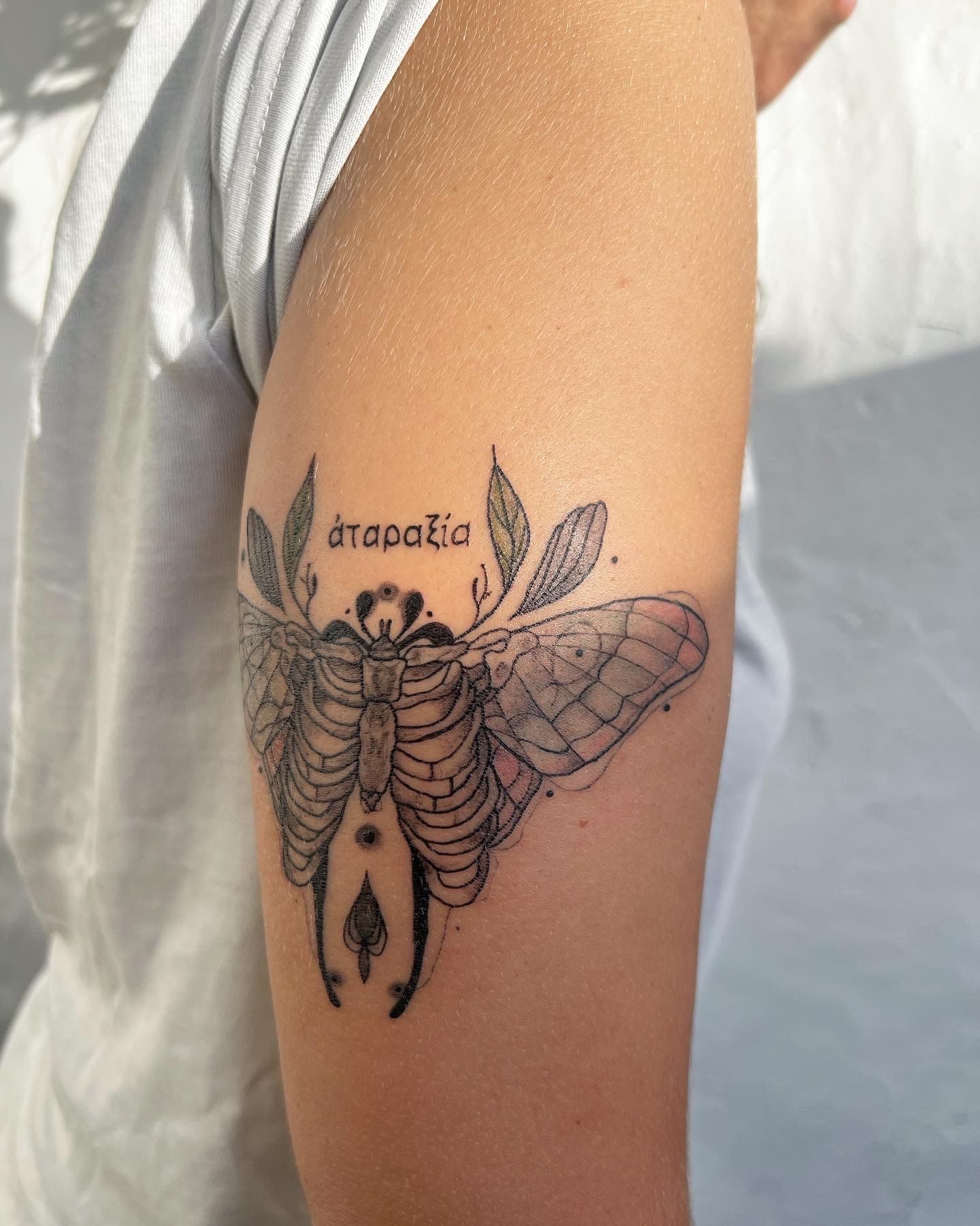 Fine Line Watercolor Wings Tattoo by Kiky Flore • Tattoodo