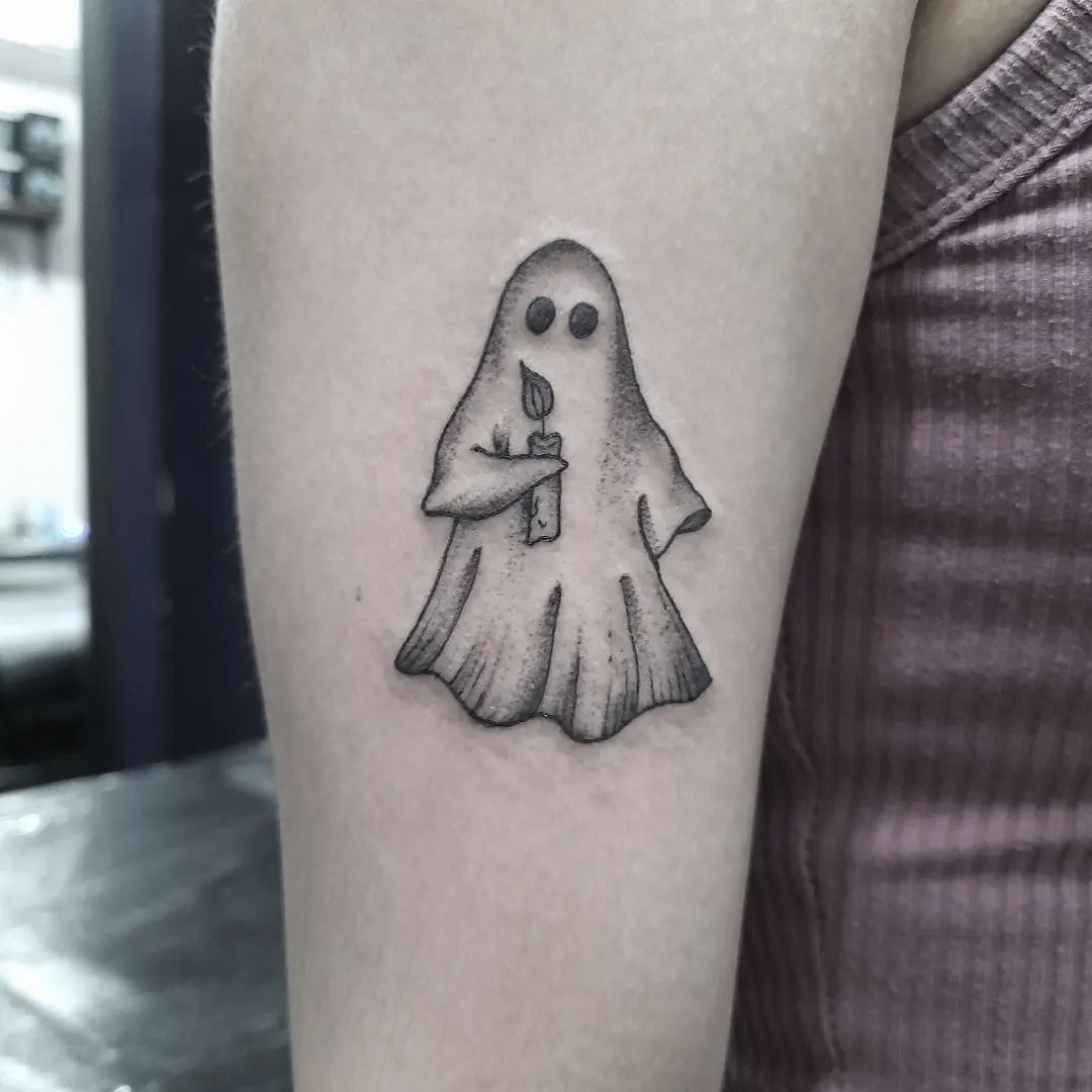 Ethereal Ghost on Upper Arm • Tattoodo