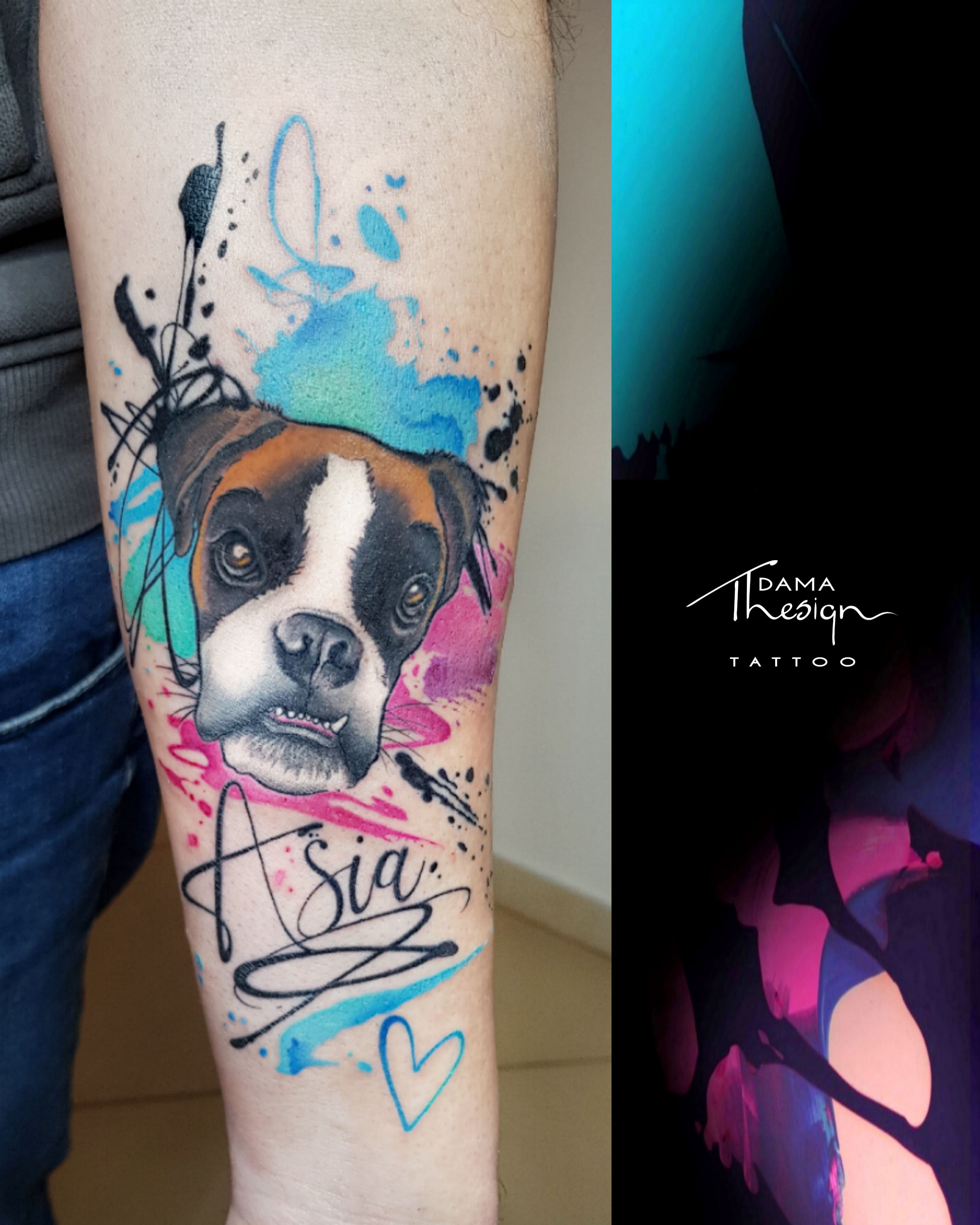 Boxer Cane Tattoos Healed Shot Of Bucee🤘🏼😎, @castirontattoos