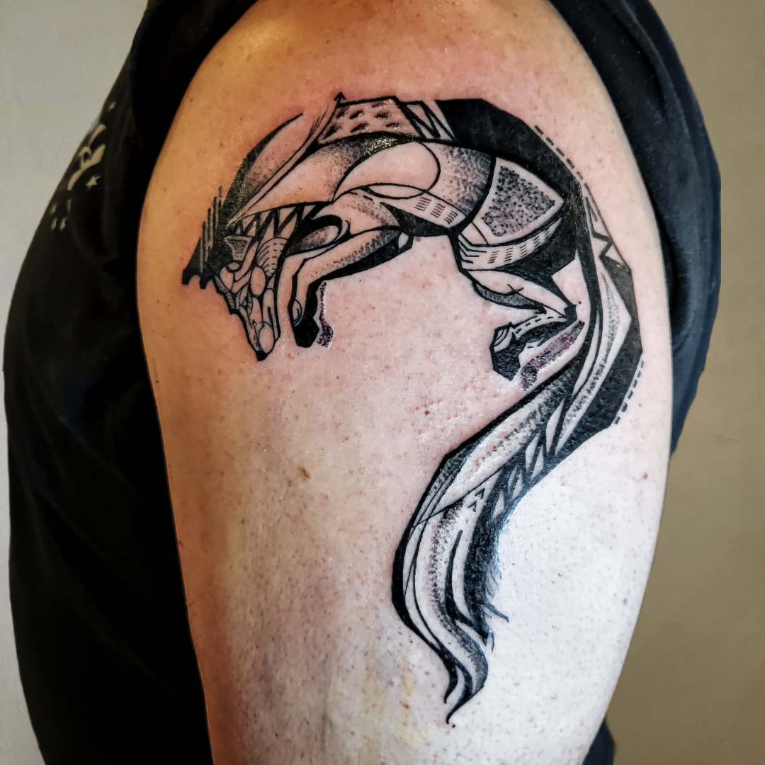 Tribal Fox Head Tattoo