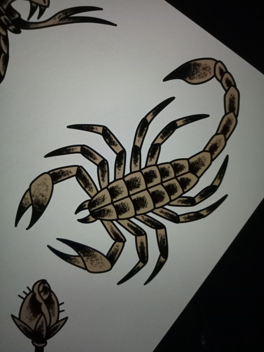 Tattoo uploaded by Harley Akers tattoos • Traditional scorpion flash ...